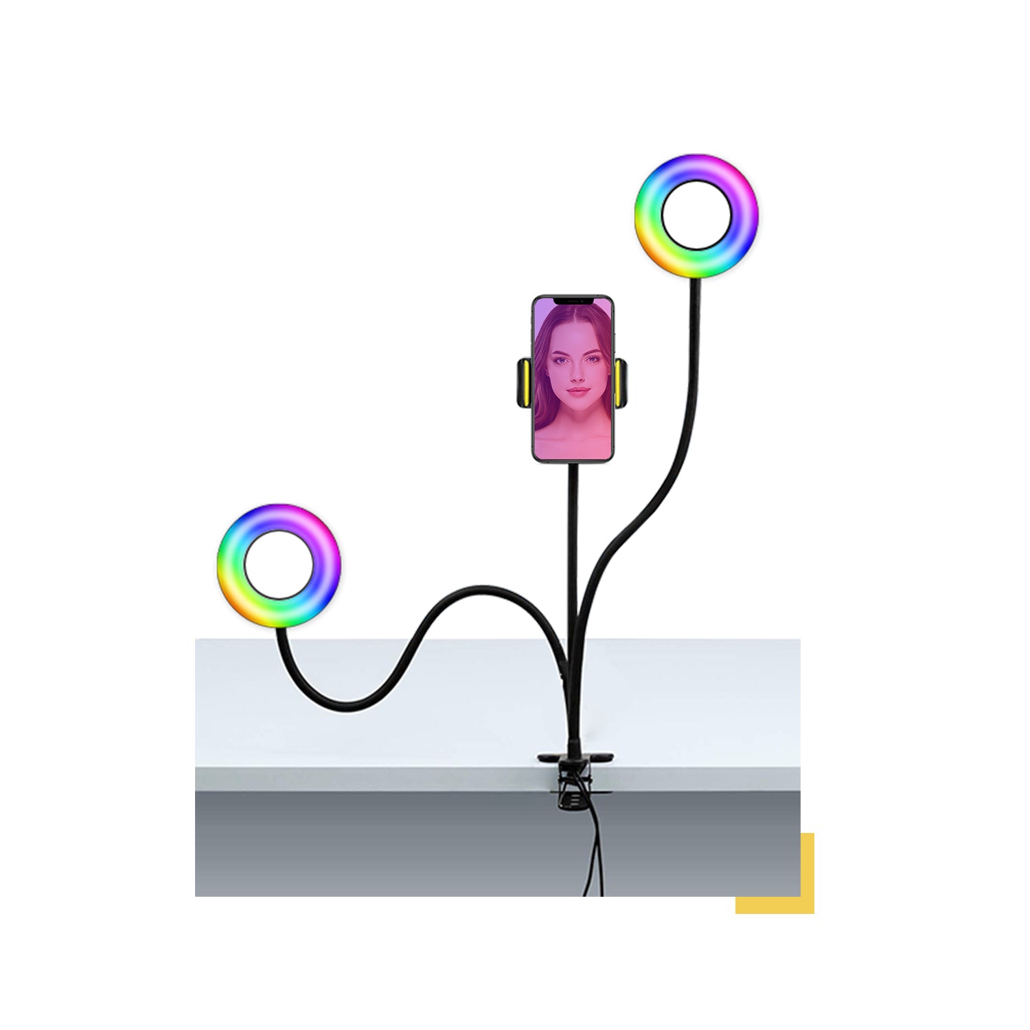 Double RGB Ring Light