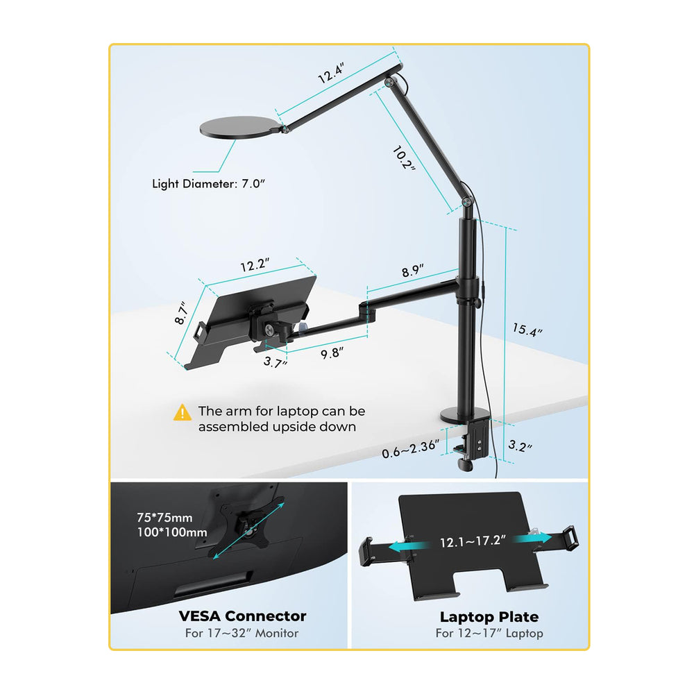 Desk Mount Overhead Ring Light